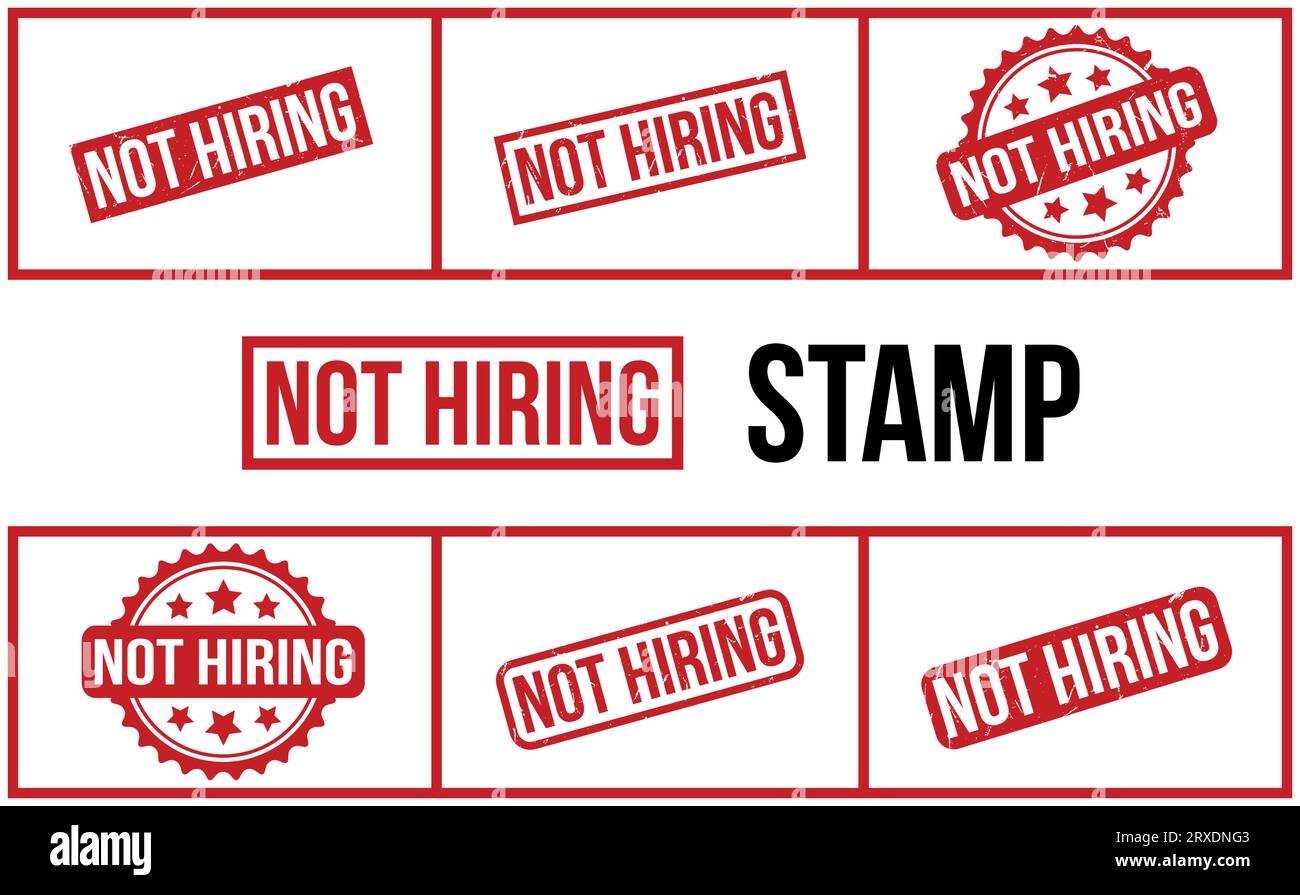 Red Not Hiring Rubber Stamp Set Vector Stock Vector Image & Art - Alamy