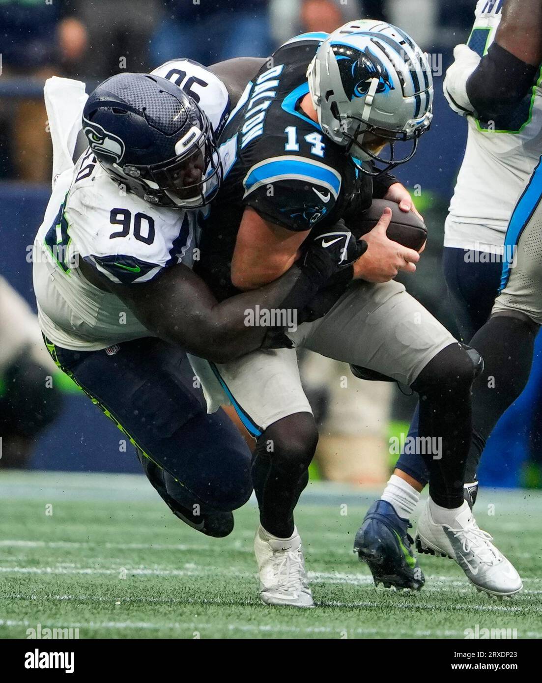 Seattle Seahawks defensive tackle Jarran Reed (90) sacks Carolina ...