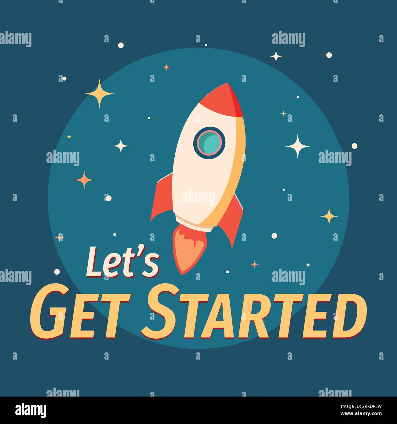 retro space ship vector. rocket illustration design in outer space ...