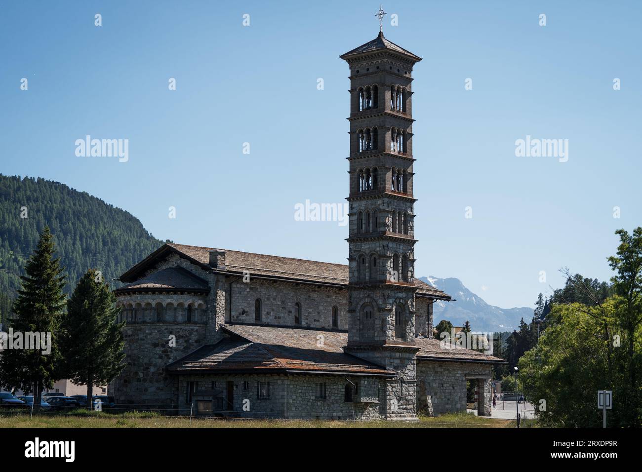 Switzerland, St.Moritz - June 6, 2023: city landscape with buildings ...