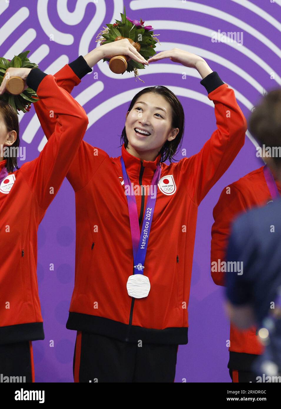 Japanese swimmer Rikako Ikee poses after winning silver in the women's ... Japanese swimmer Rikako Ikee poses after winning silver in the women's ...