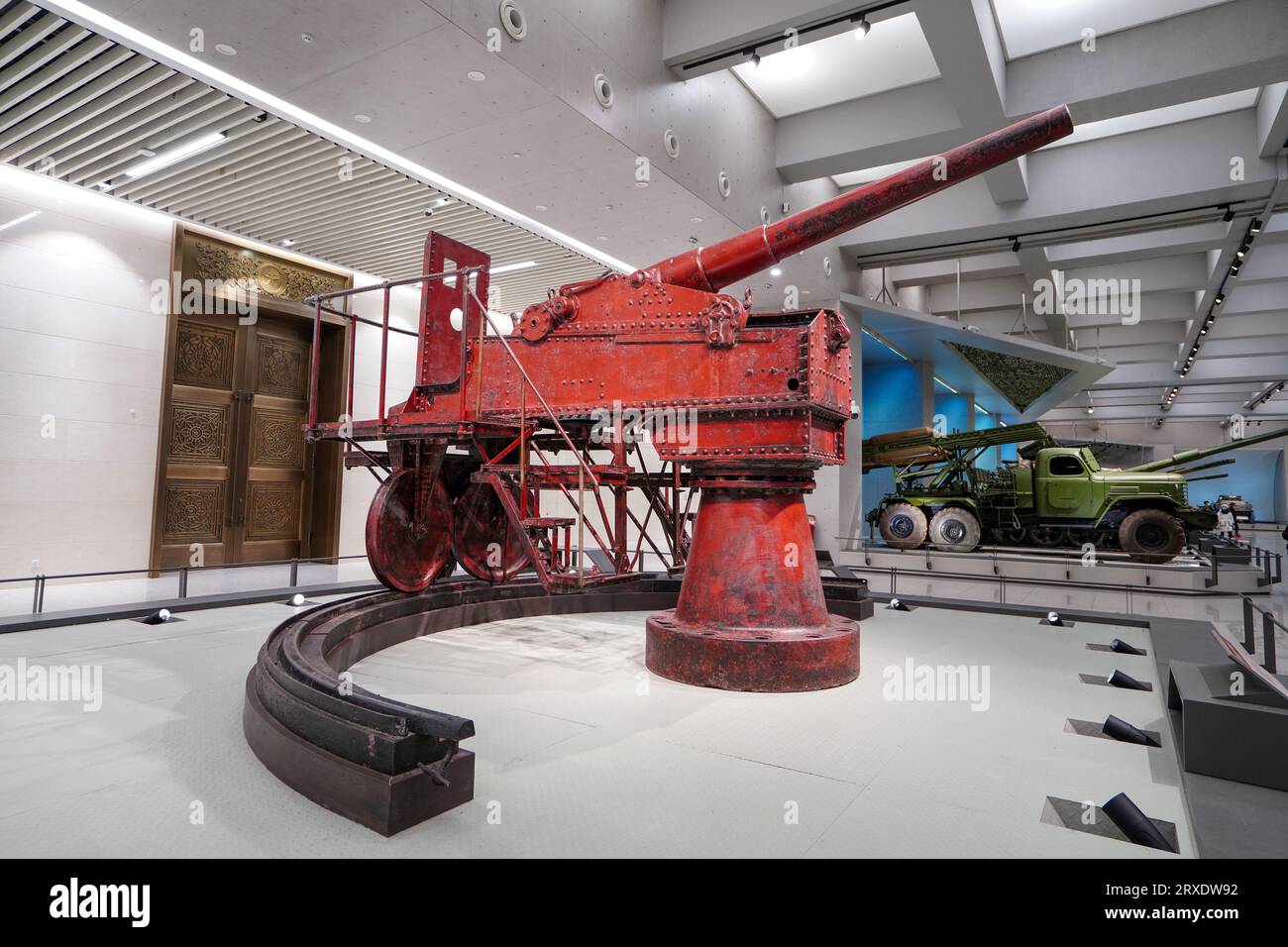 Beijing China, January 24, 2023: German made Krupp 120mm fortress gun ...