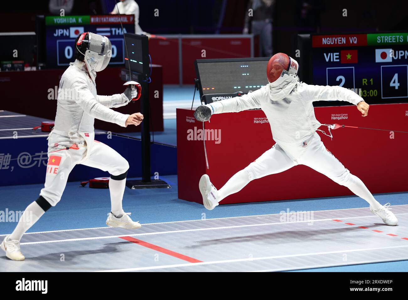 Hangzhou, China. 25th Sep, 2023. Kaito Streets (JPN) Fencing : Men's Sabre Individual Round of ...