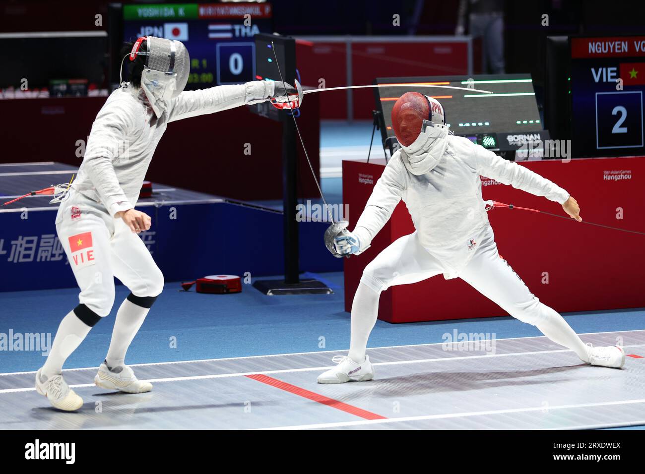 Hangzhou, China. 25th Sep, 2023. Kaito Streets (JPN) Fencing : Men's Sabre Individual Round of ...
