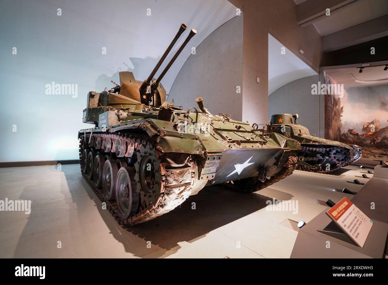 Beijing China, January 24, 2023: American made M19 40mm double barrel ...