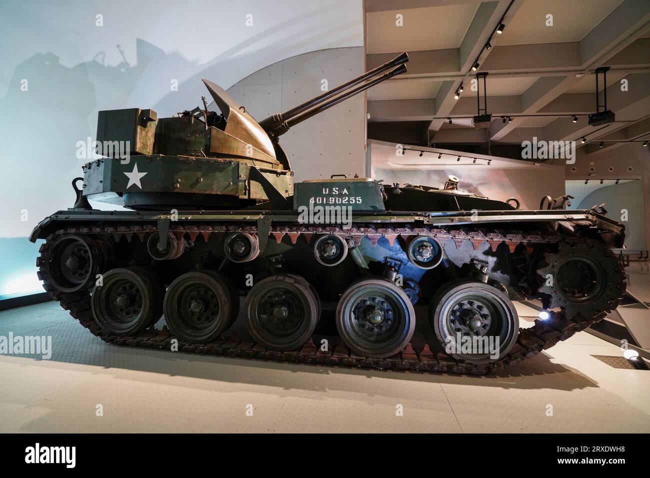 Beijing China, January 24, 2023: American made M19 40mm double barrel ...