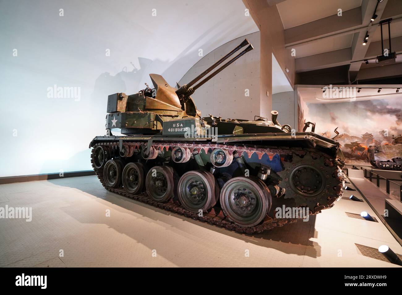 Beijing China, January 24, 2023: American made M19 40mm double barrel ...