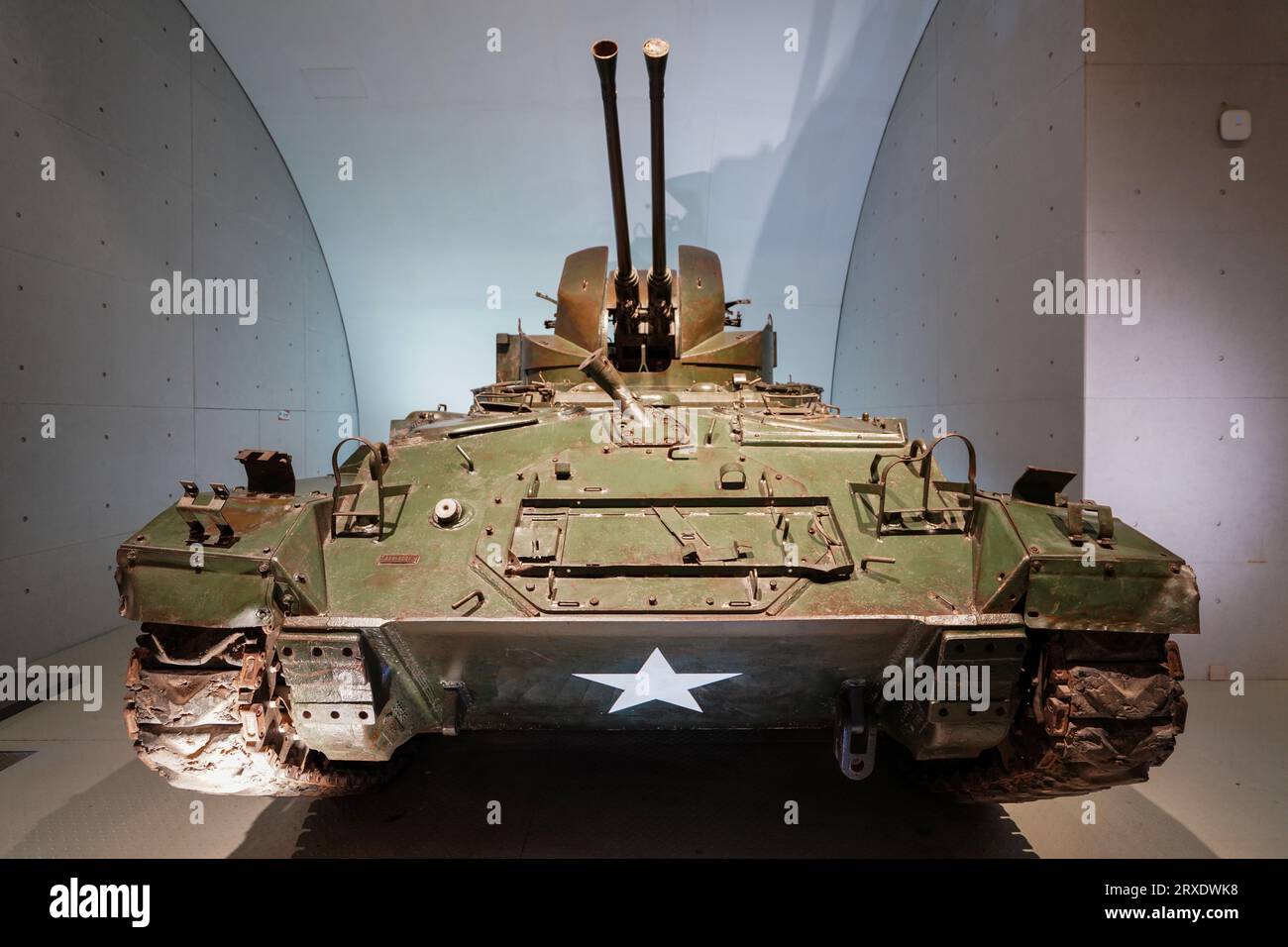 Beijing China, January 24, 2023: American made M19 40mm double barrel ...