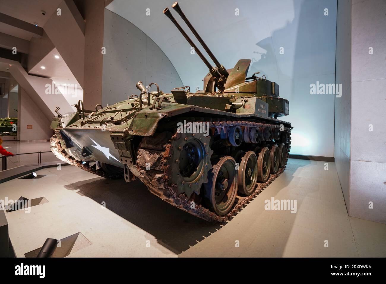 Beijing China, January 24, 2023: American made M19 40mm double barrel ...