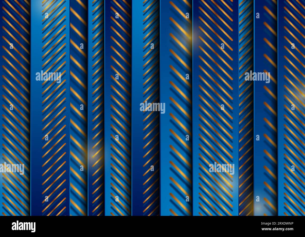 Abstract blue and bronze corporate graphic design with stripes and ...