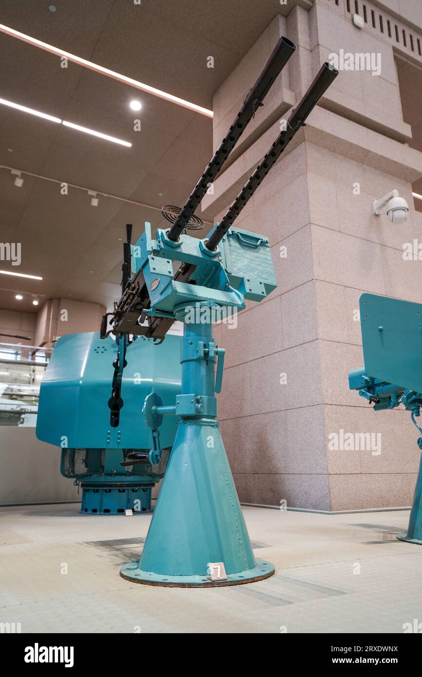 Beijing China, January 24, 2023: Browning M2 12. 7mm dual mounted ...