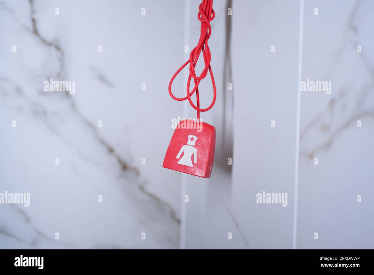Red bathroom emergency pull cord in hospital Stock Photo - Alamy Red bathroom emergency pull cord in hospital Stock Photo - Alamy