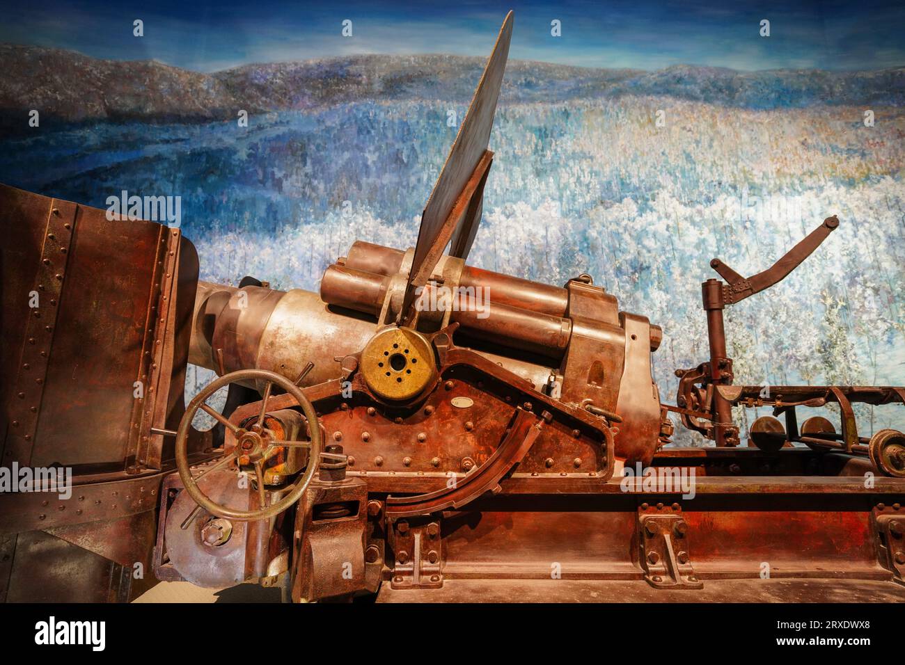 Beijing China, January 24, 2023: Japanese made 4-5 type 240 mm heavy ...