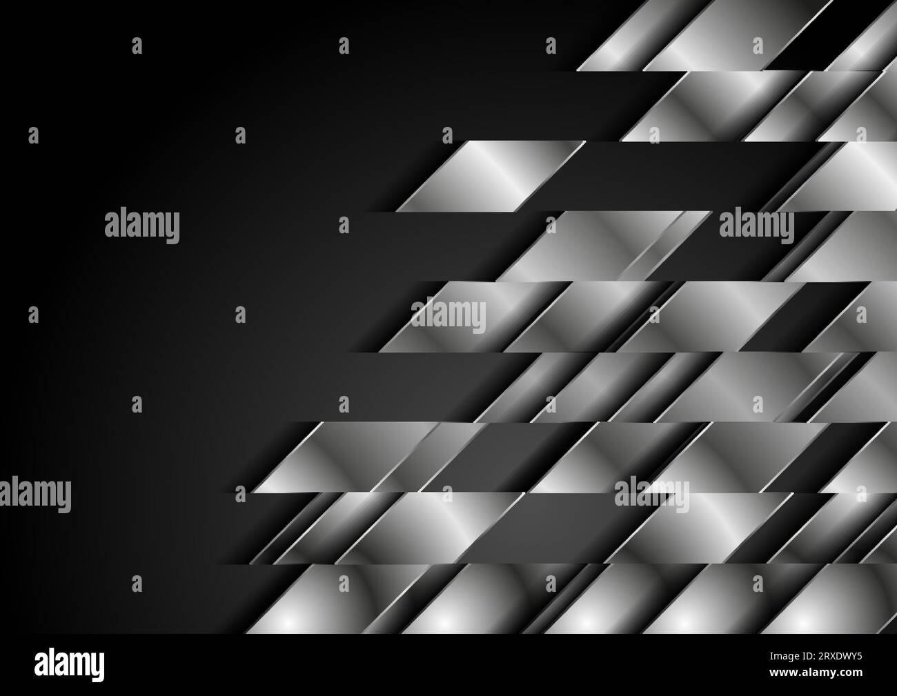 Dark abstract technology background with metallic geometric shapes ...