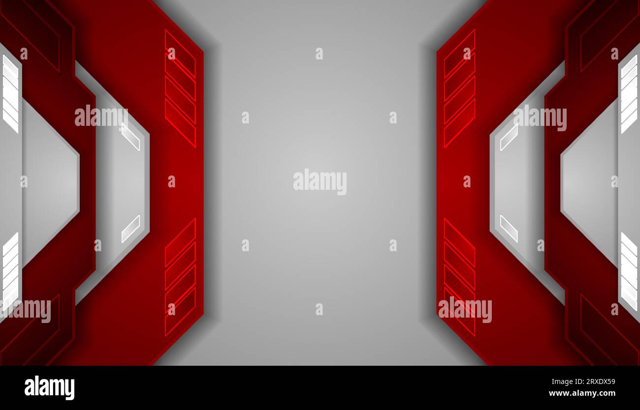 Red grey tech corporate geometric abstract background. Vector design ...