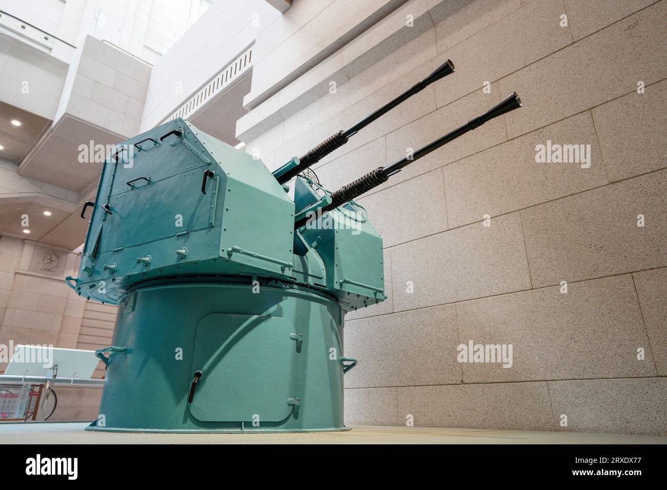 Beijing China, January 24, 2023: Chinese made Type 61 25mm dual mounted ...