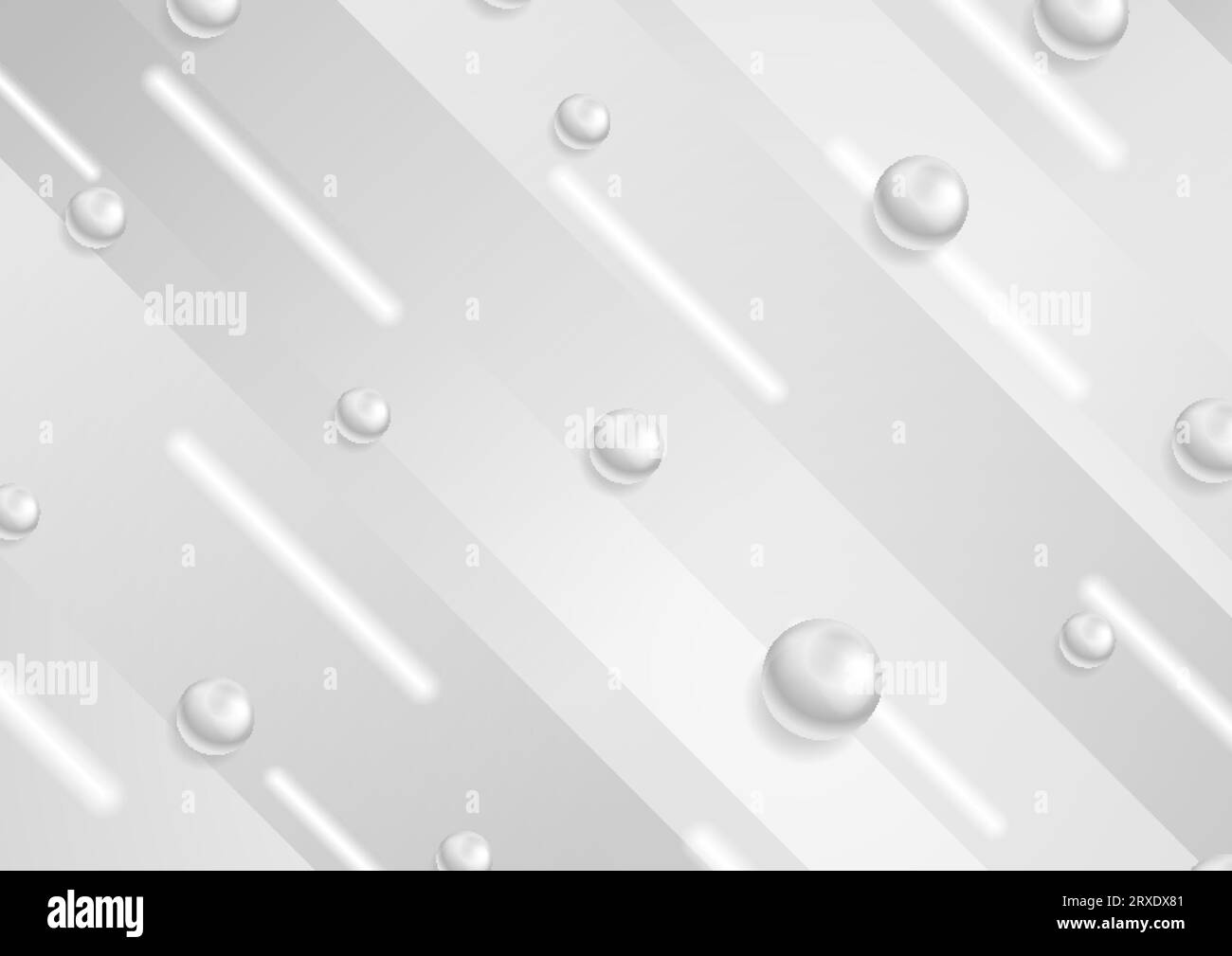 Grey minimal tech geometric background with glossy 3d balls. Vector ...