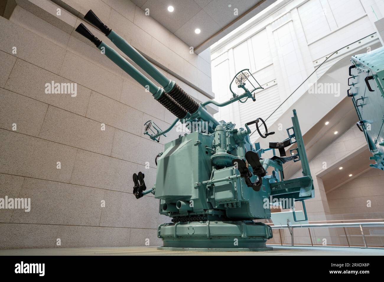 Beijing China, January 24, 2023: Chinese made Type 61 25mm dual mounted ...