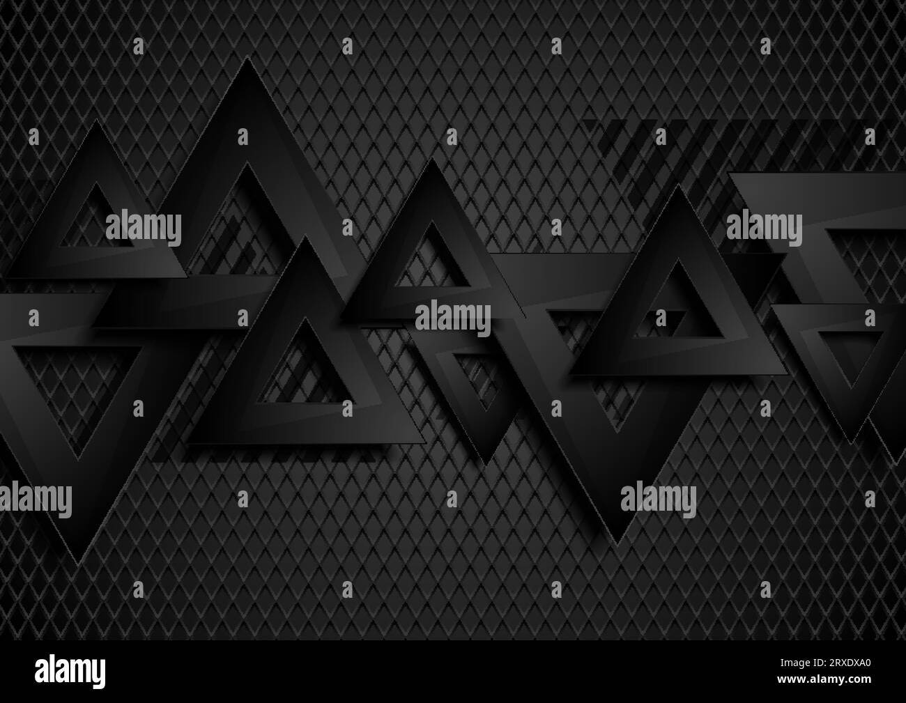 Black abstract geometry triangles on grid background. Vector technology ...