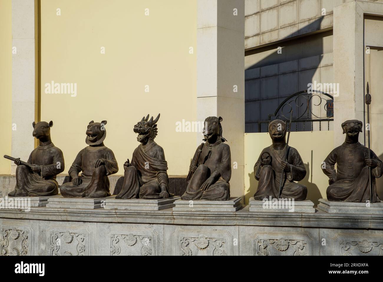 Beijing China, January 26, 2023: Zodiac sculptures outside the Old ...