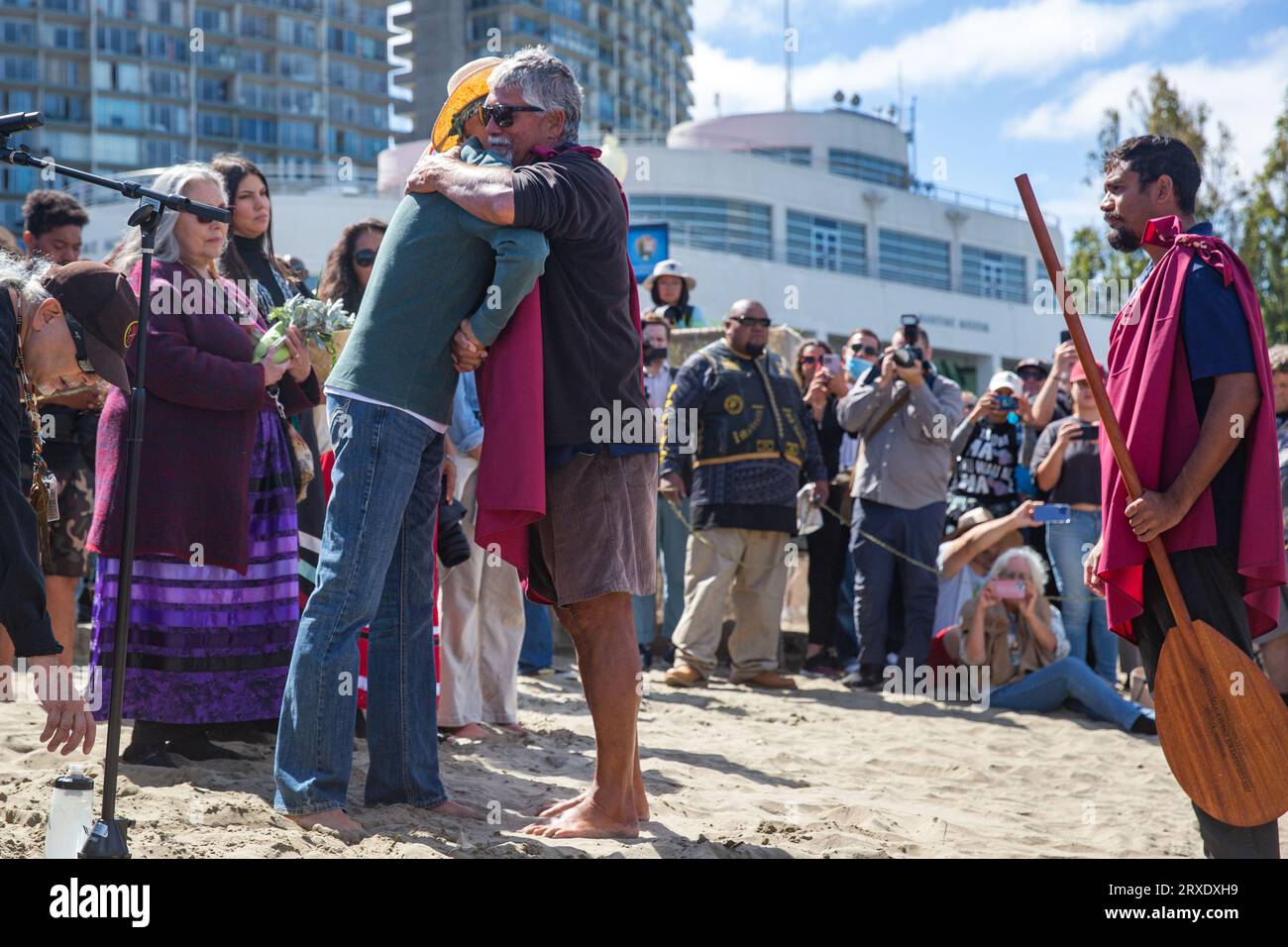 San Francisco, USA. 24th Sep, 2023. Crew from the Polynesian voyaging ...