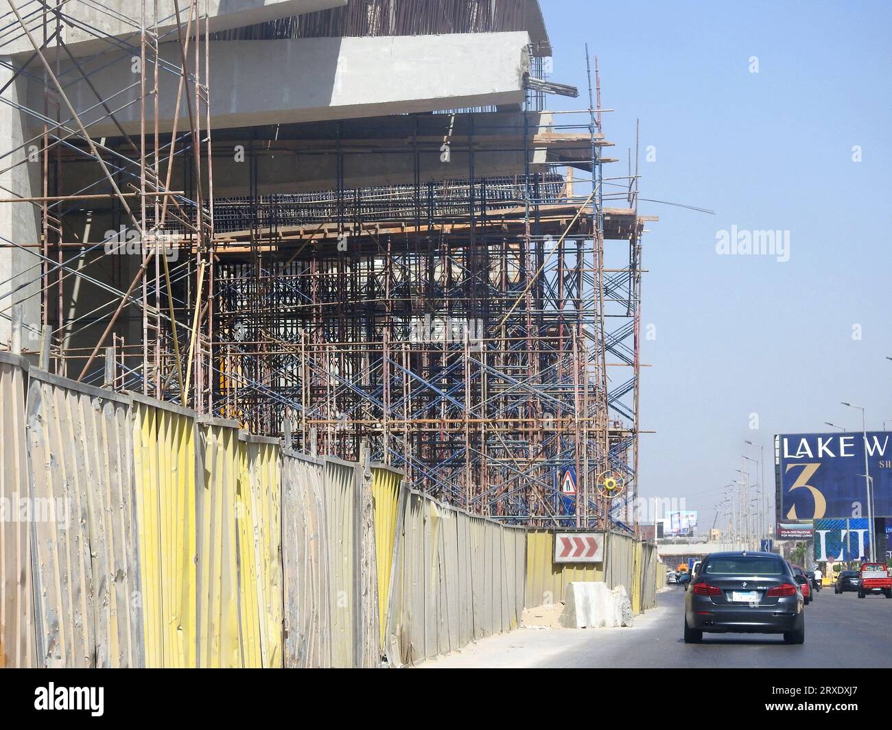 Giza, Egypt, September 16 2023: Giza monorail site, under construction ...