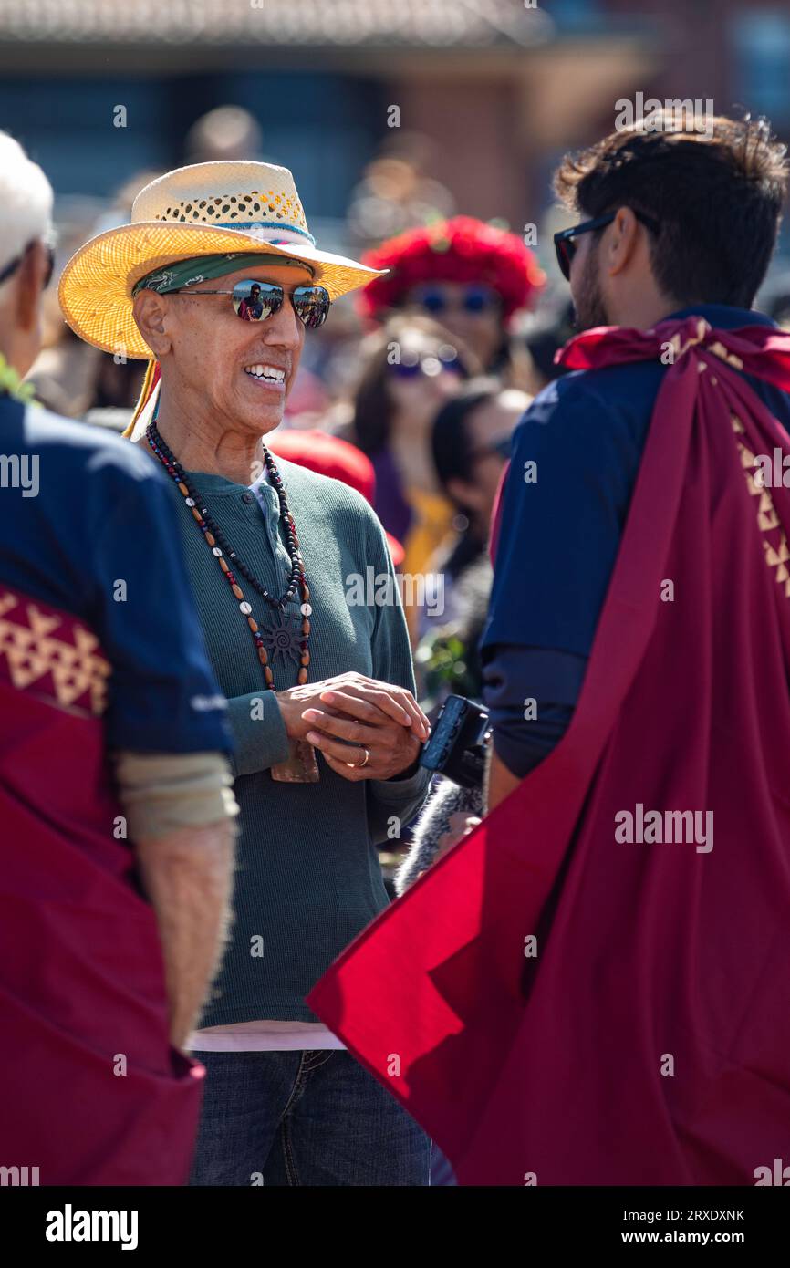 San Francisco, USA. 24th Sep, 2023. Crew from the Polynesian voyaging ...