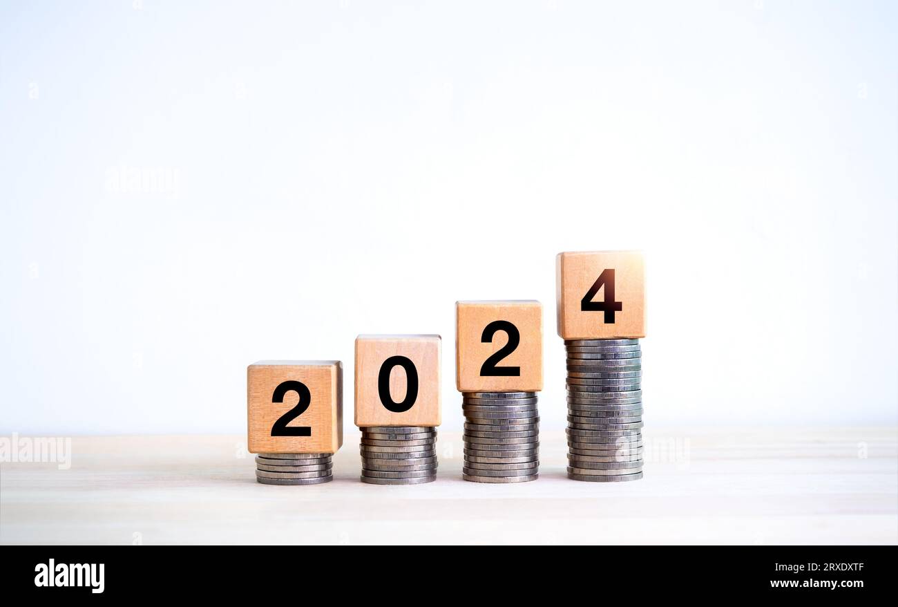 Happy new year 2024 with business growth and success, investment ...