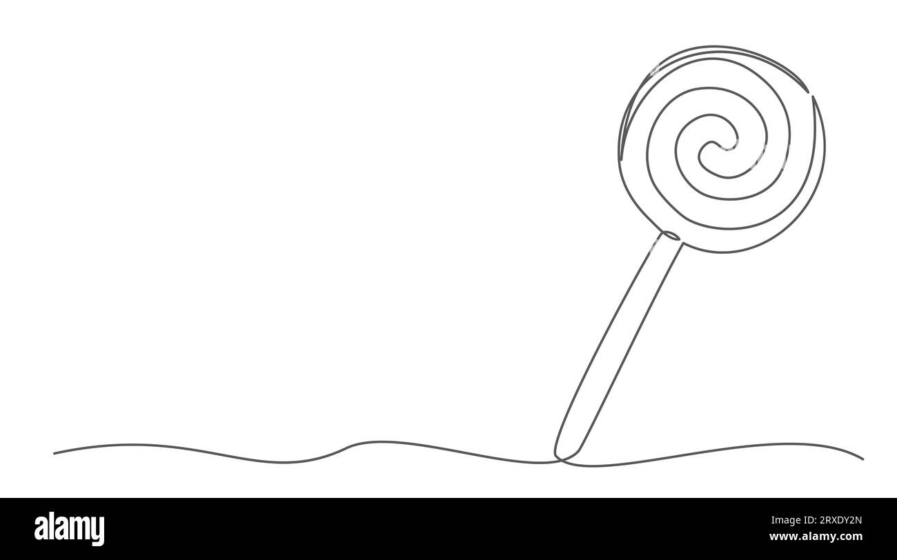 Candy One line drawing isolated on white background Stock Vector Image ...