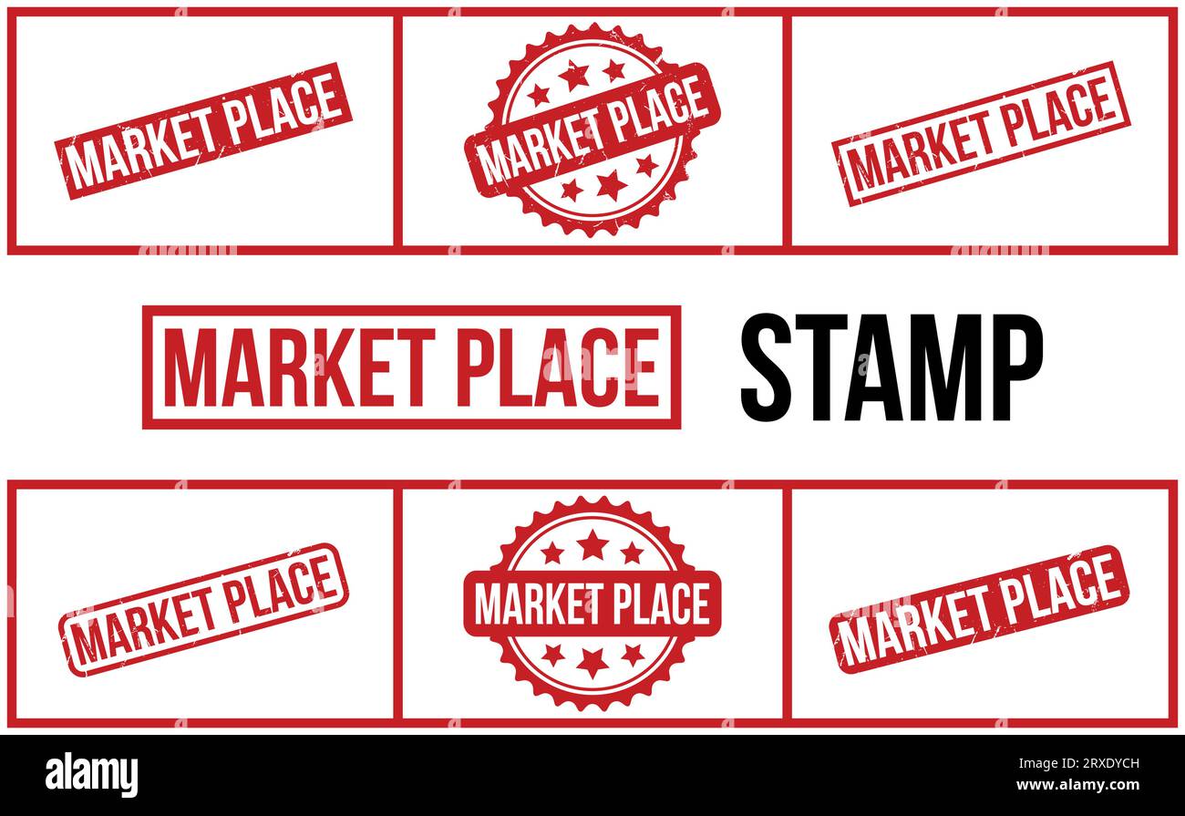 Market Place Rubber Stamp Set Vector Stock Vector Image & Art - Alamy