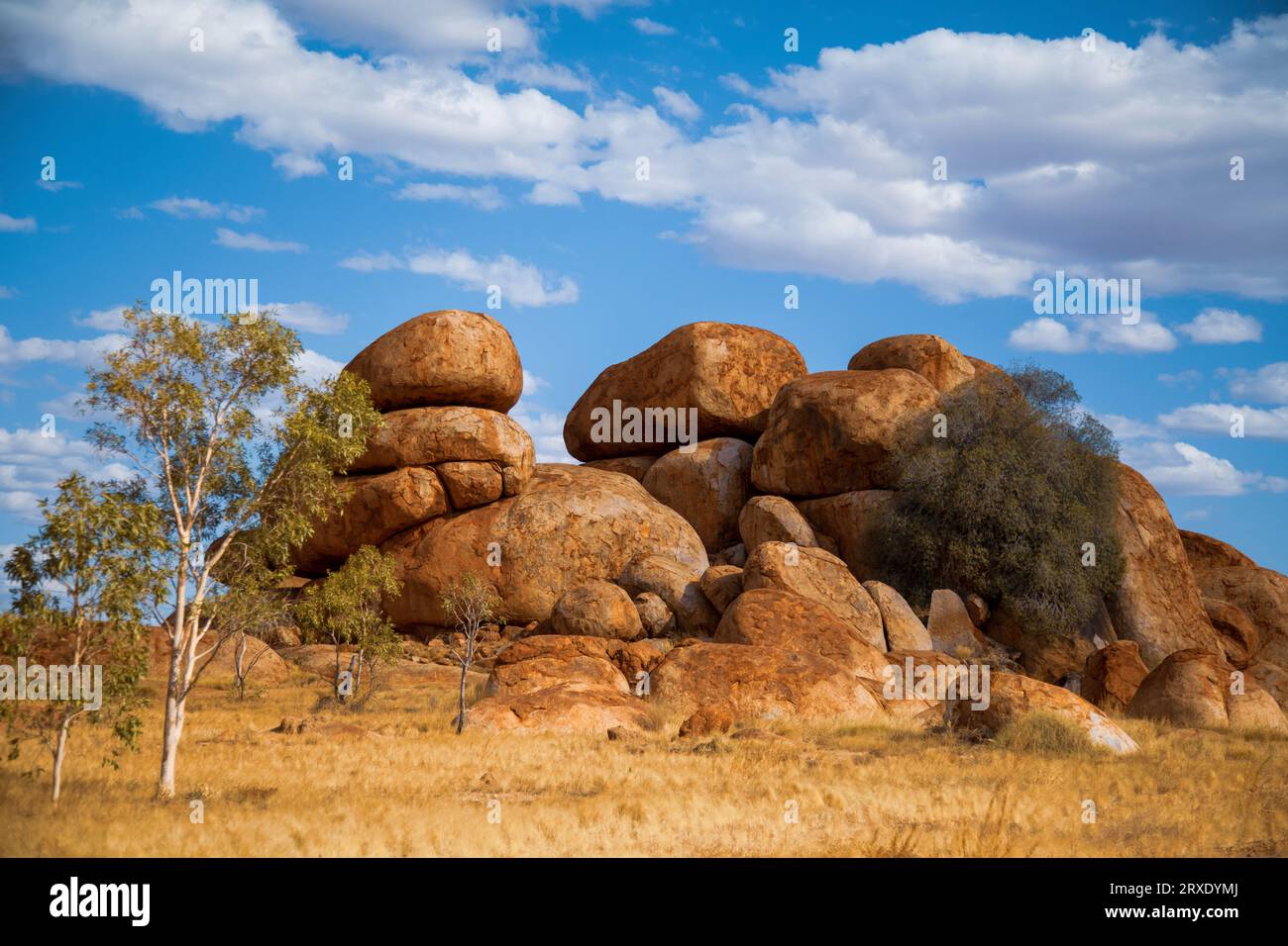 Devils Marbles rock formation in Northern Territory, Australia Stock ...