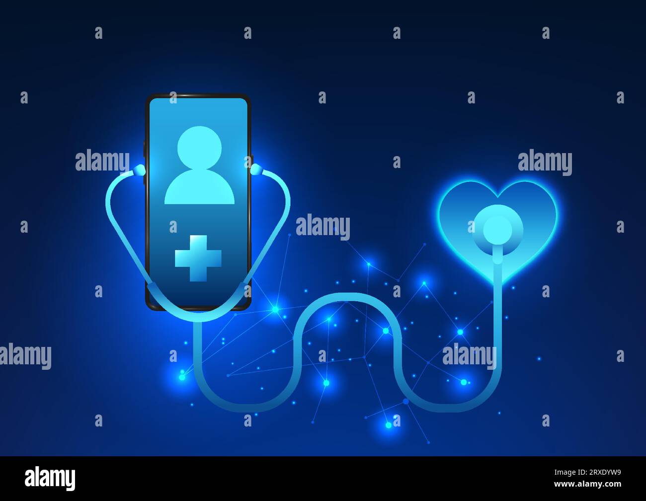 Medical technology and smartphones A mobile phone with a Stethoscope to ...