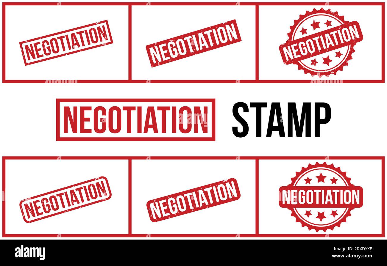 Negotiation Rubber Stamp Set Vector Stock Vector Image & Art - Alamy
