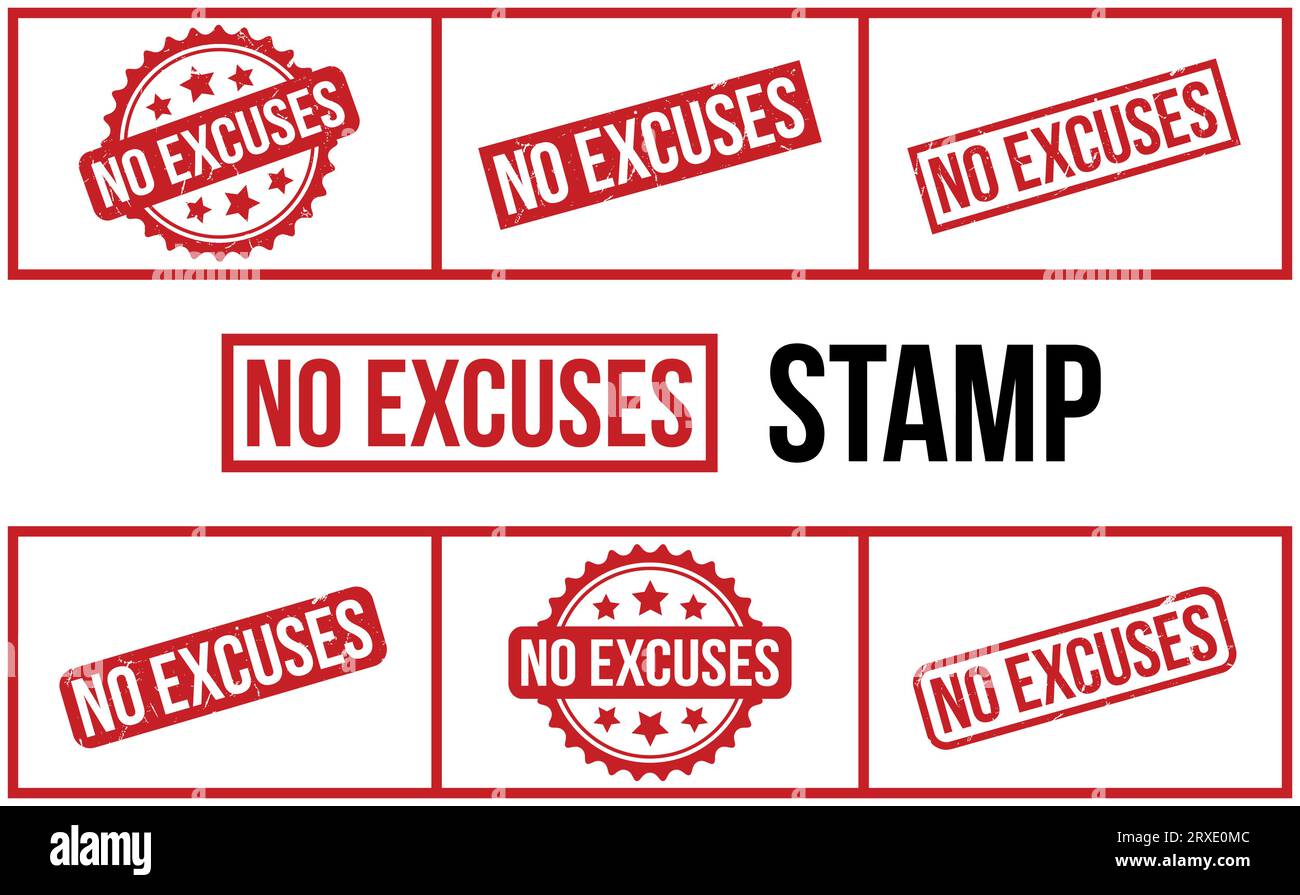 No Excuses Rubber Stamp Set Vector Stock Vector Image & Art - Alamy