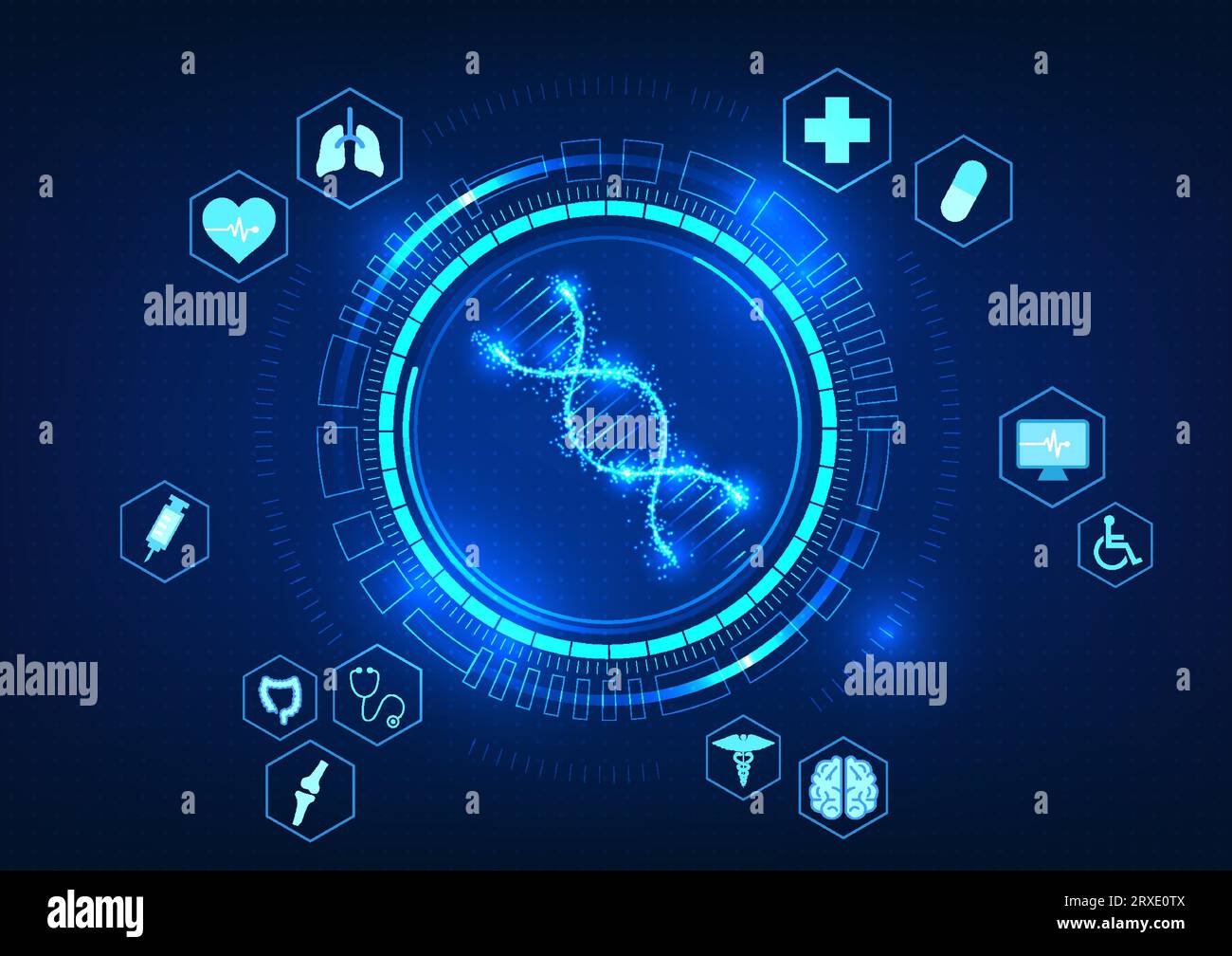 Medical technology DNA is inside the technology circle along with ...