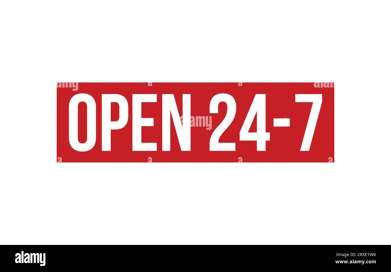Open 24 7 Rubber Stamp Seal Vector Stock Vector Image & Art - Alamy