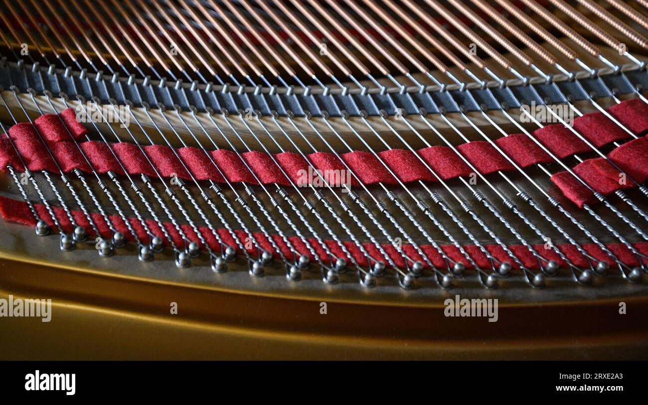 Steinway and Sons grand piano tempered high carbon steel and copper ...