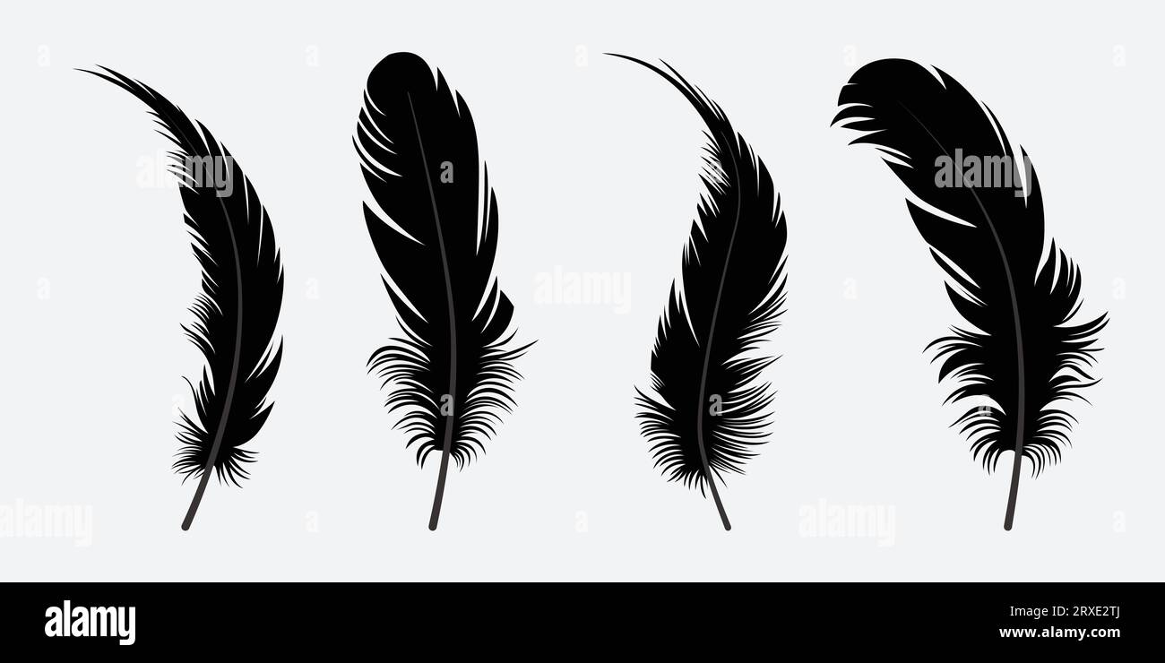 Feather vector icon set, Simple style vector illustration white ... Feather vector icon set, Simple style vector illustration white ...