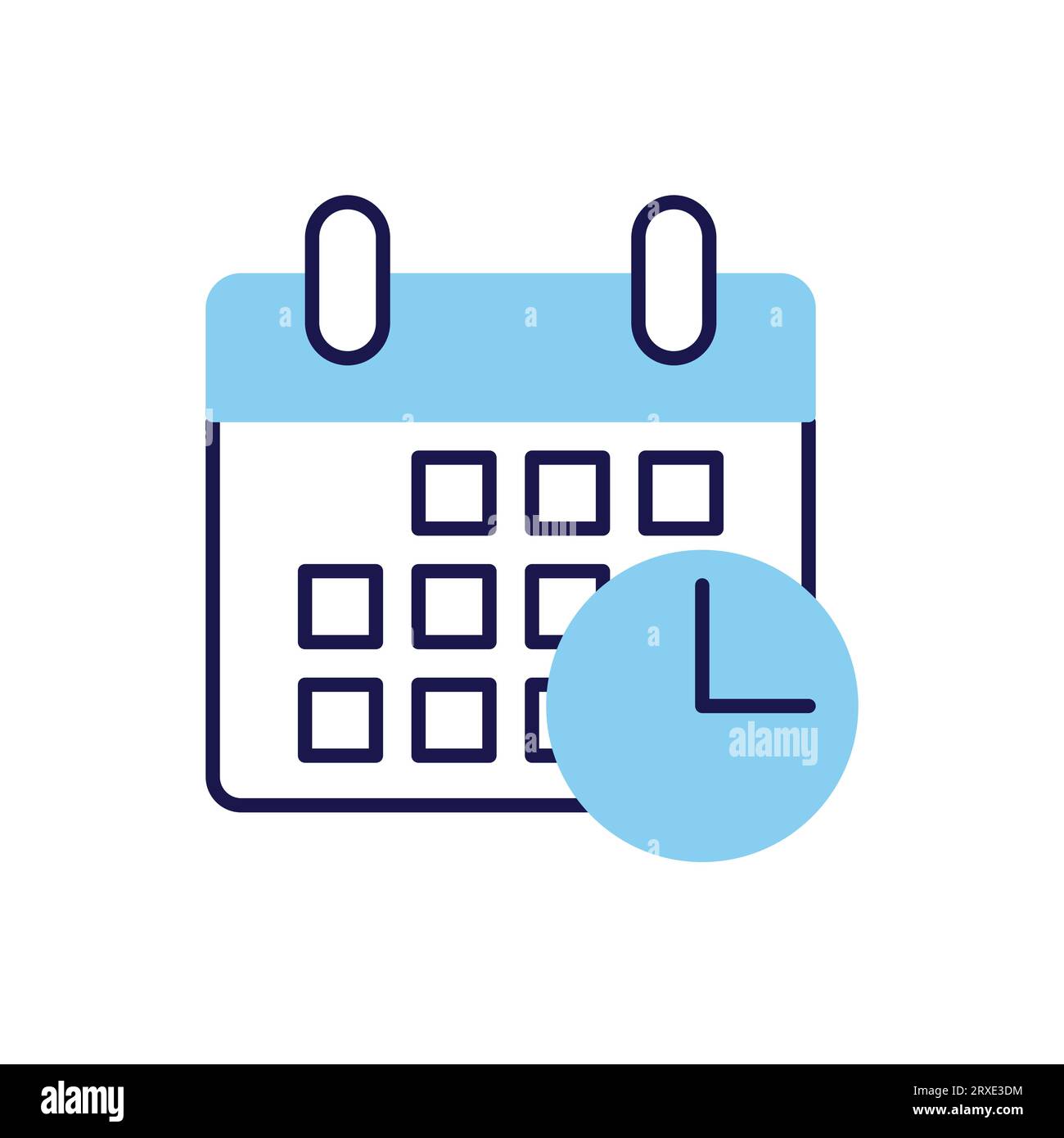 Calendar with Clock related vector icon. Isolated on white background ...