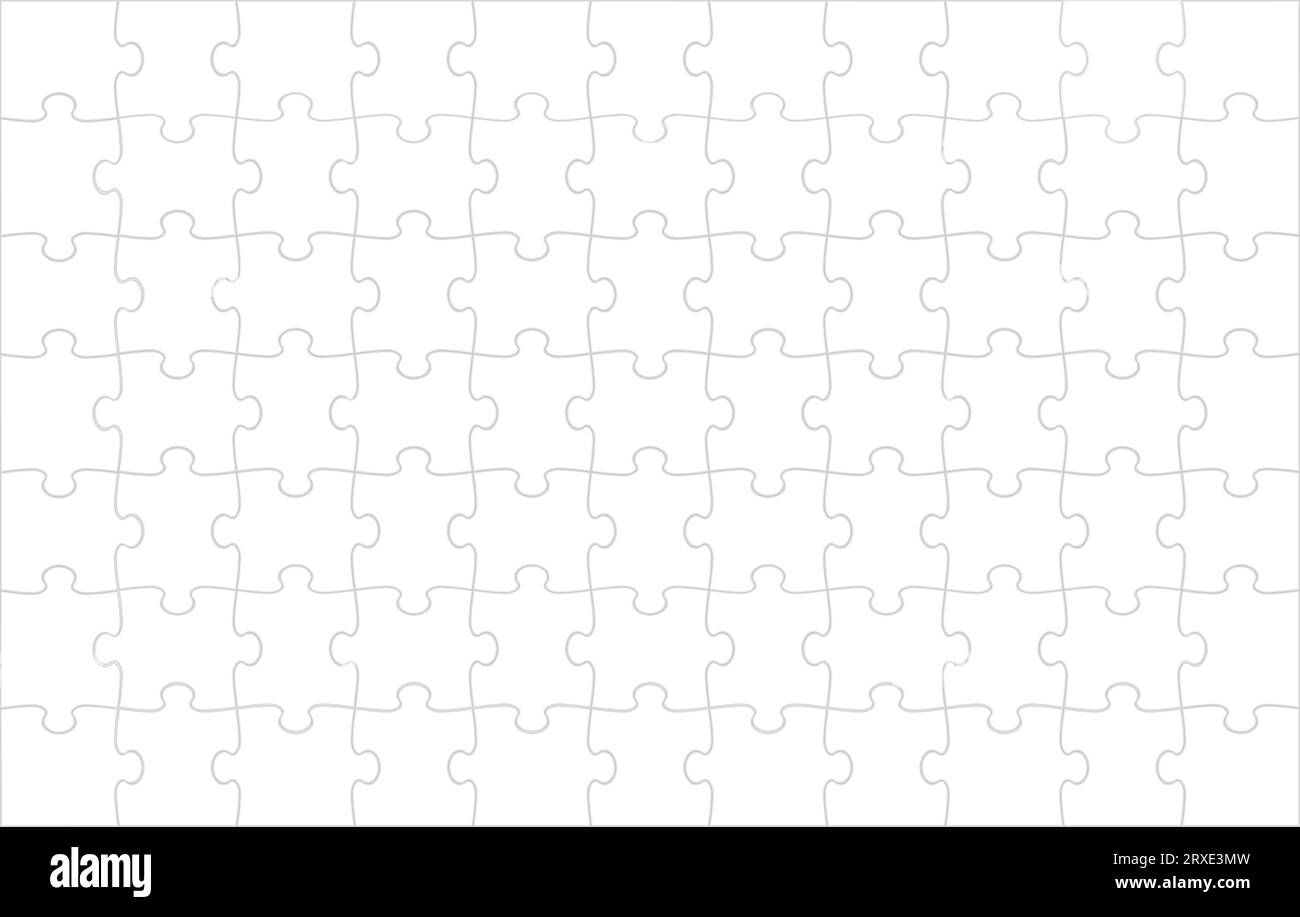 White Jigsaw Puzzle Blank Background Template. Vector Illustration ...