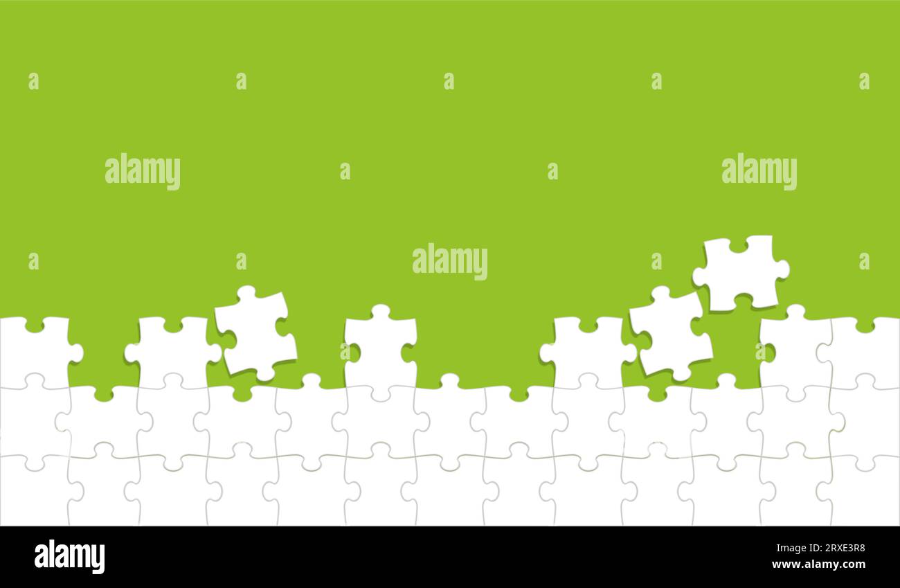 White Jigsaw Puzzle Frame And Background Template On A Blue Background ...