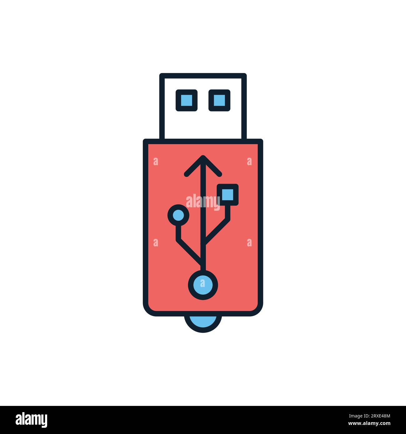 USB related vector icon. Isolated on white background. Vector ...