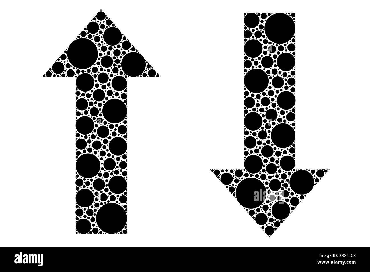 Illustration of arrows made from dots isolated on white Stock Photo - Alamy