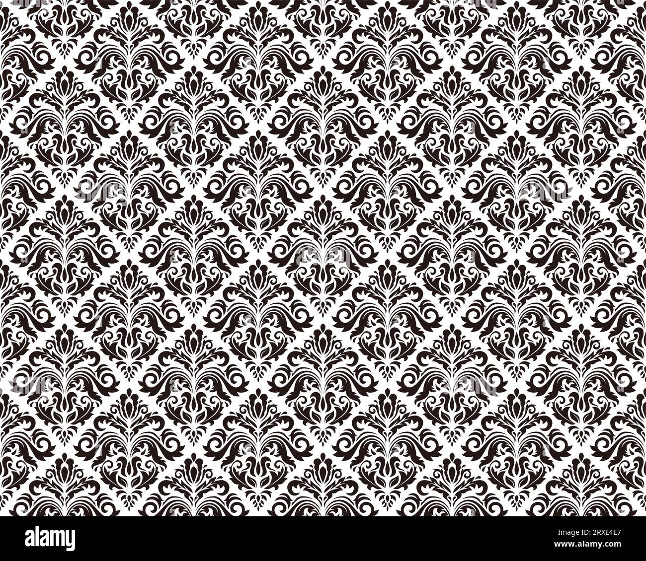 Horizontally And Vertically Repeatable Vector Seamless Damask Vintage ...