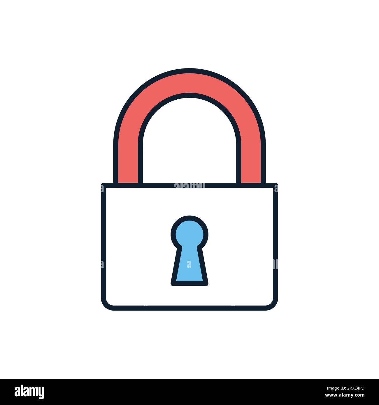 Padlock related vector icon. Isolated on white background. Vector ...