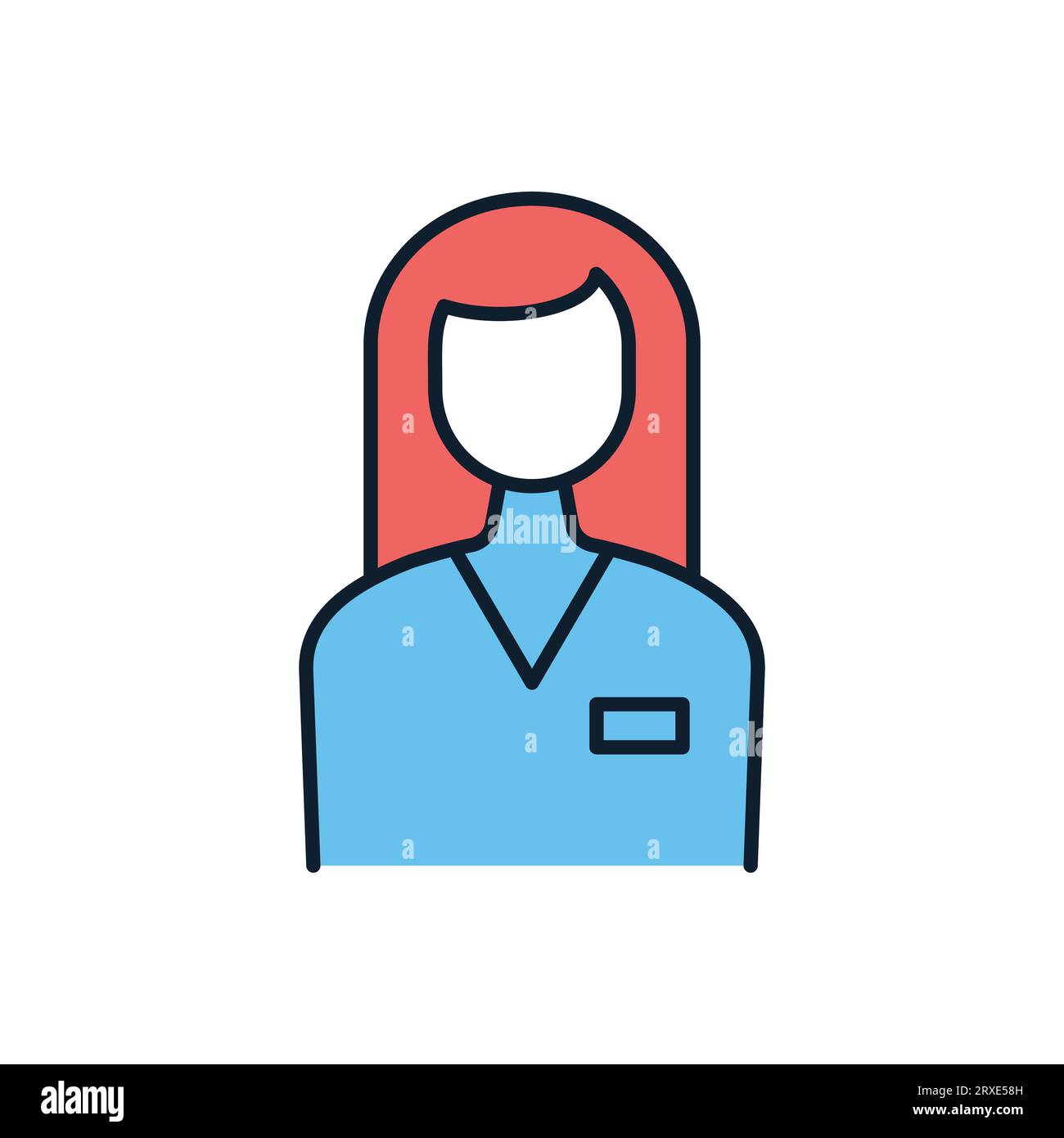 Employee Woman related vector icon. Isolated on white background ...