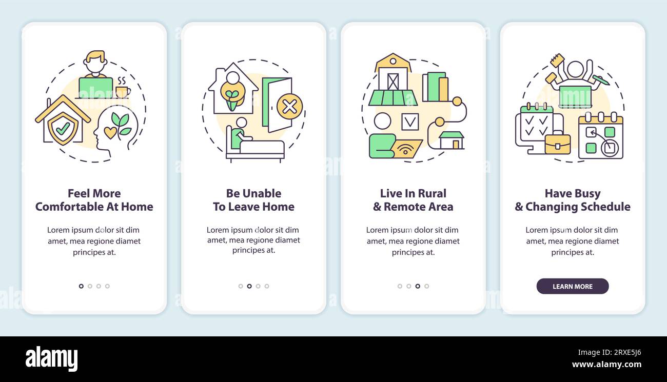 Walkthrough online therapy with line icons concept Stock Vector Image ...