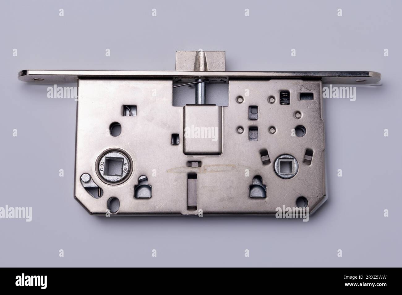 Door lock mechanism on white Stock Photo - Alamy