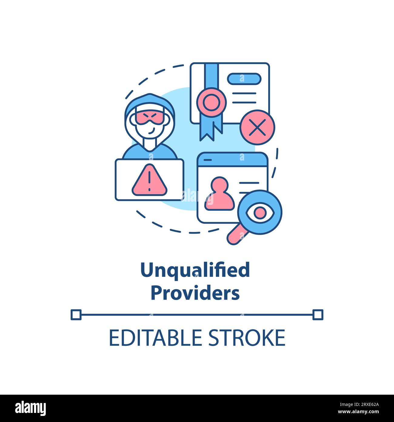 2D customizable unqualified providers linear icon concept Stock Vector ...
