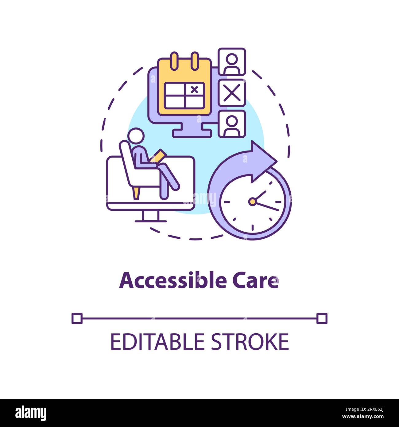 2D accessible care linear icon concept Stock Vector Image & Art - Alamy
